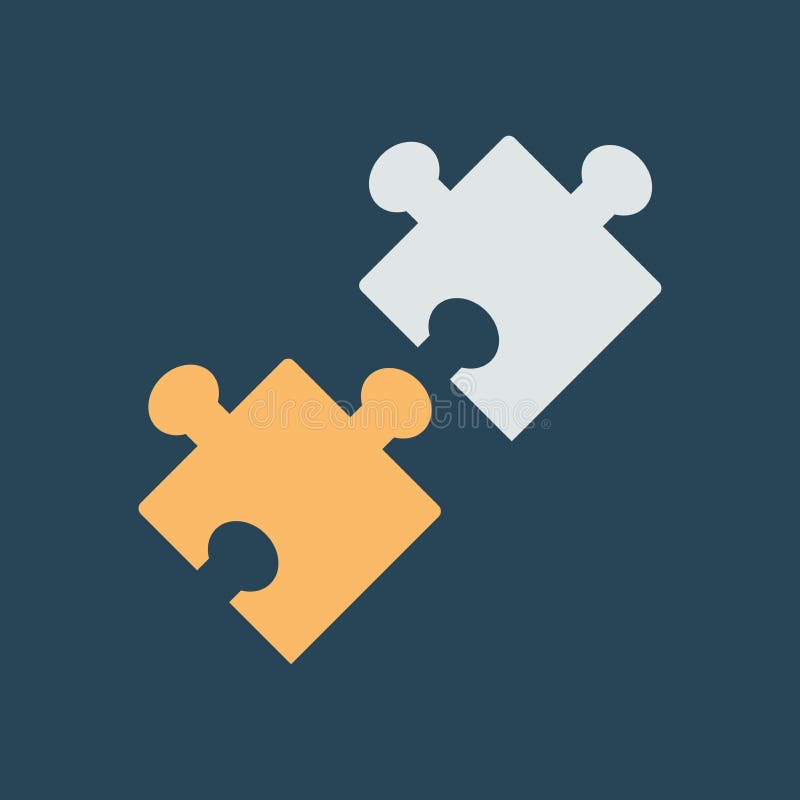 Line Icon Two Puzzle. Flat Vector Illustration. Stock Vector ...