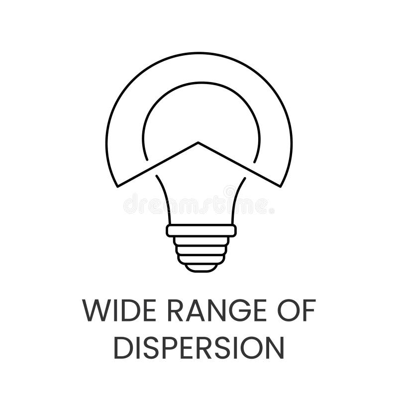 Line Icon in Vector Format Depicting Light Rays Spreading Out in a Wide ...