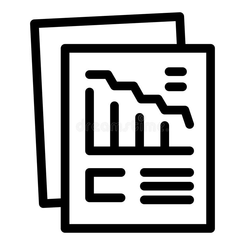 Line Icon Vector of a Report Showing a Decreasing Trend Graph Stock ... Line Icon Vector of a Report Showing a Decreasing Trend Graph Stock ...