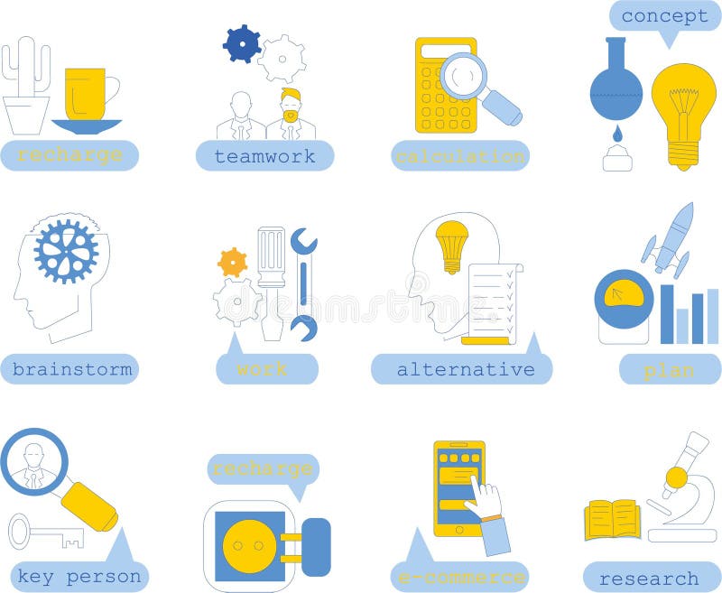 Line Icons with Flat Design Elements,vector Stock Vector - Illustration ...