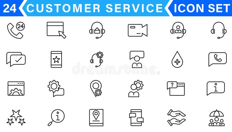 Line Icons Related To Customer Experience, Client Satisfaction, Review, Feedback. Outline Icon ...