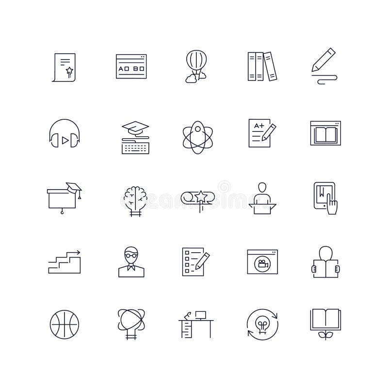 Line Icons Set. Education Pack. Vector Batch Stock Vector ...