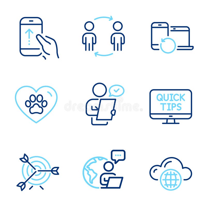 Line Icons Set. Included Icon As Pets Care, Recovery Devices, Target ...