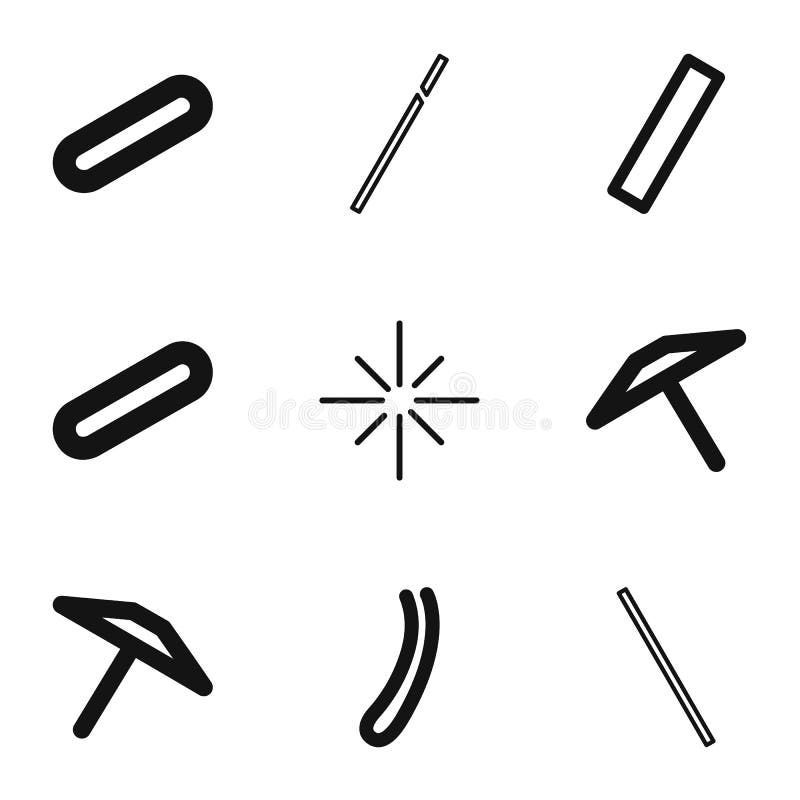 Line Icons Set, Simple Style Stock Vector - Illustration of poster ...