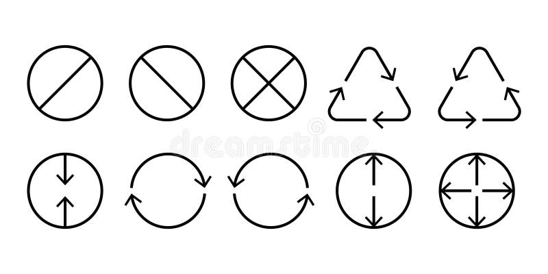 Line Icons Showing Directions and Actions. Refuse, Deduce, Reuse ...