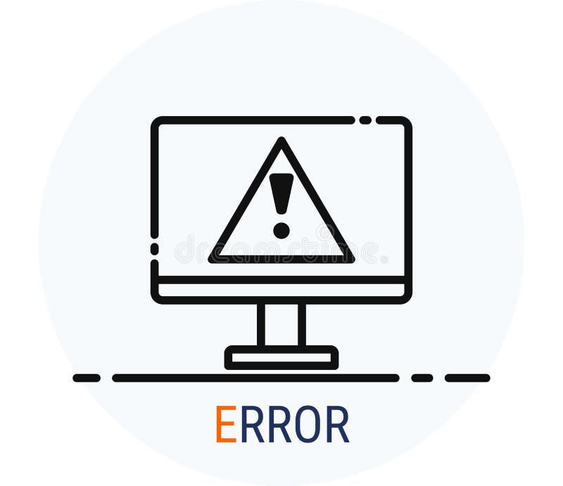 Line Icons Style. Hacker Cyber Crime Attack Error for Web Design Stock ...