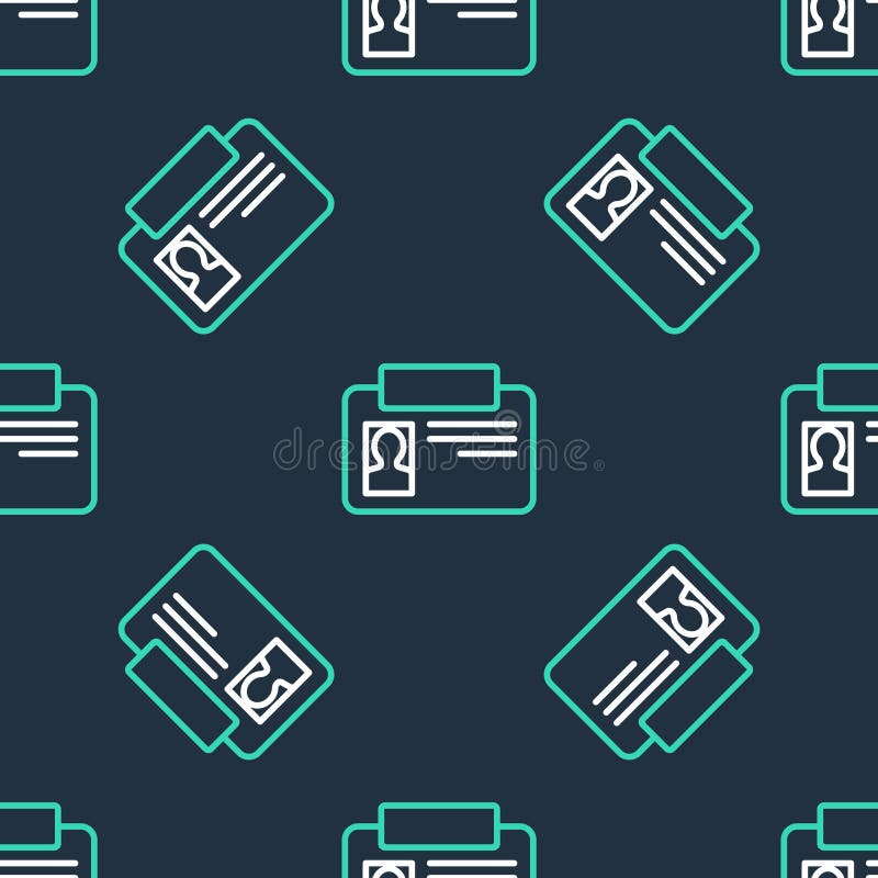 Line Identification Badge Icon Isolated Seamless Pattern on Black ...