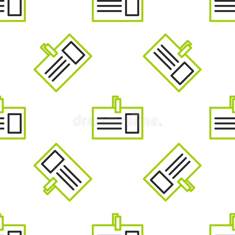 Line Identification Badge Icon Isolated Seamless Pattern on White ...