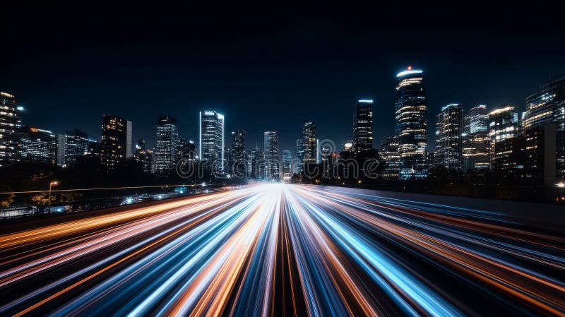 A Line Illustration Depicting Streaming Data with Long Exposure Effects ...