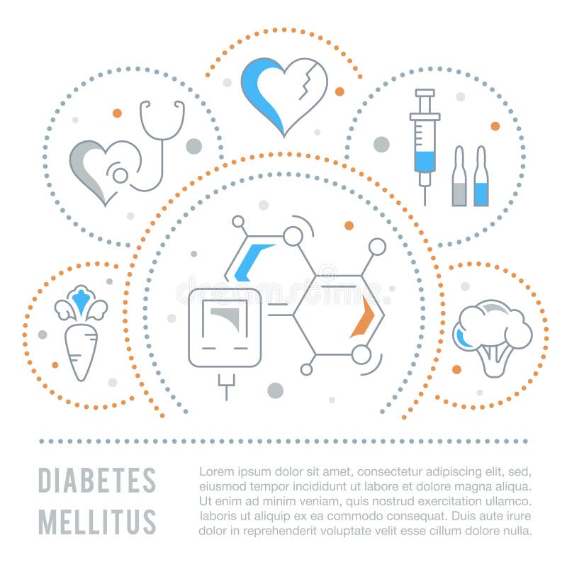 Website Banner And Landing Page Of Diabetes Mellitus Stock