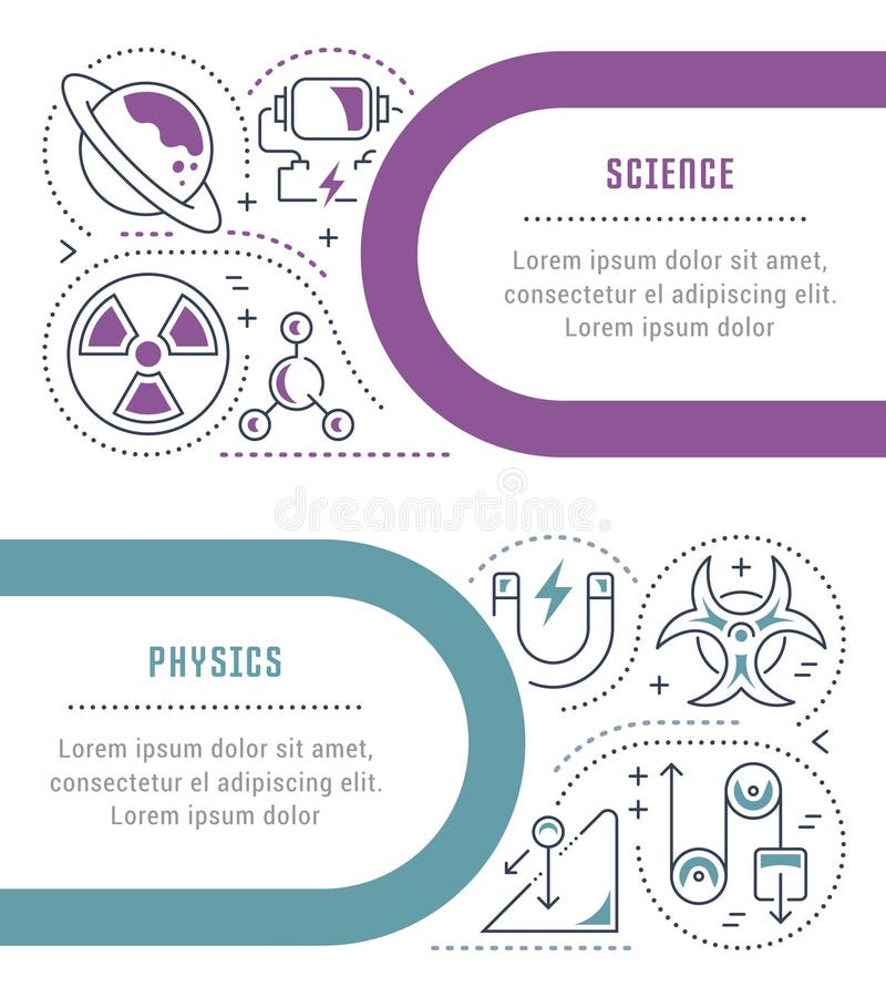 Website Banner and Landing Page of Physics. Stock Illustration ...