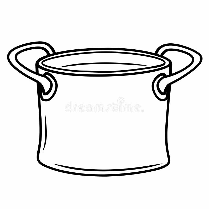 Line Illustration Pot with Lid Stock Illustration - Illustration of ...