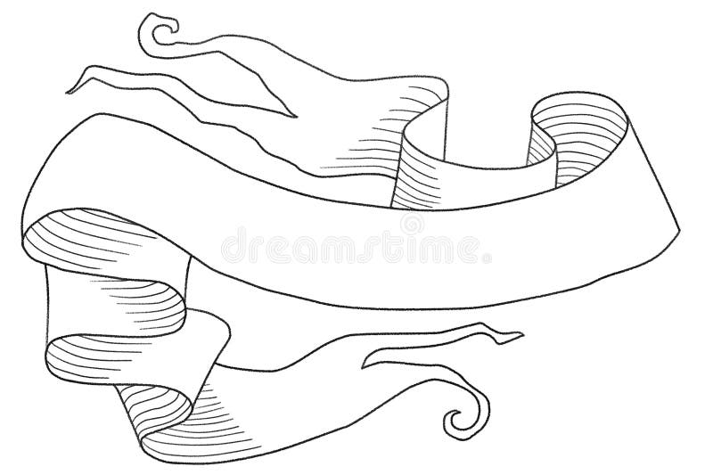 Line Ink Drawing of Illustration of a Parchment with Text Free Space ...