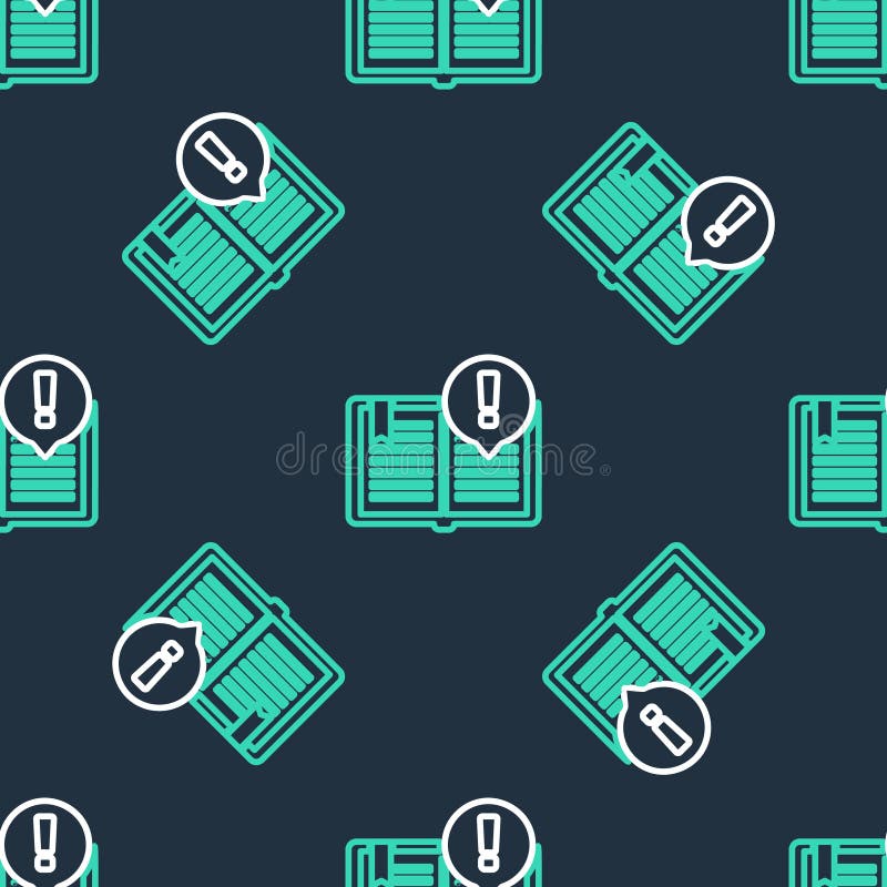 Line Interesting Facts Icon Isolated Seamless Pattern on Black ...