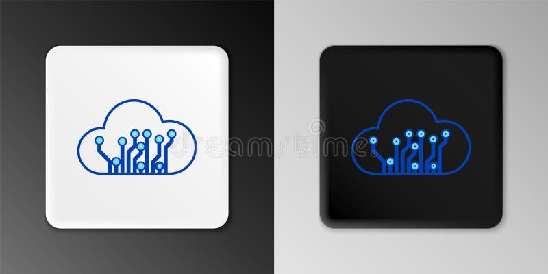 Line Internet of Things Icon Isolated on Grey Background. Cloud ...