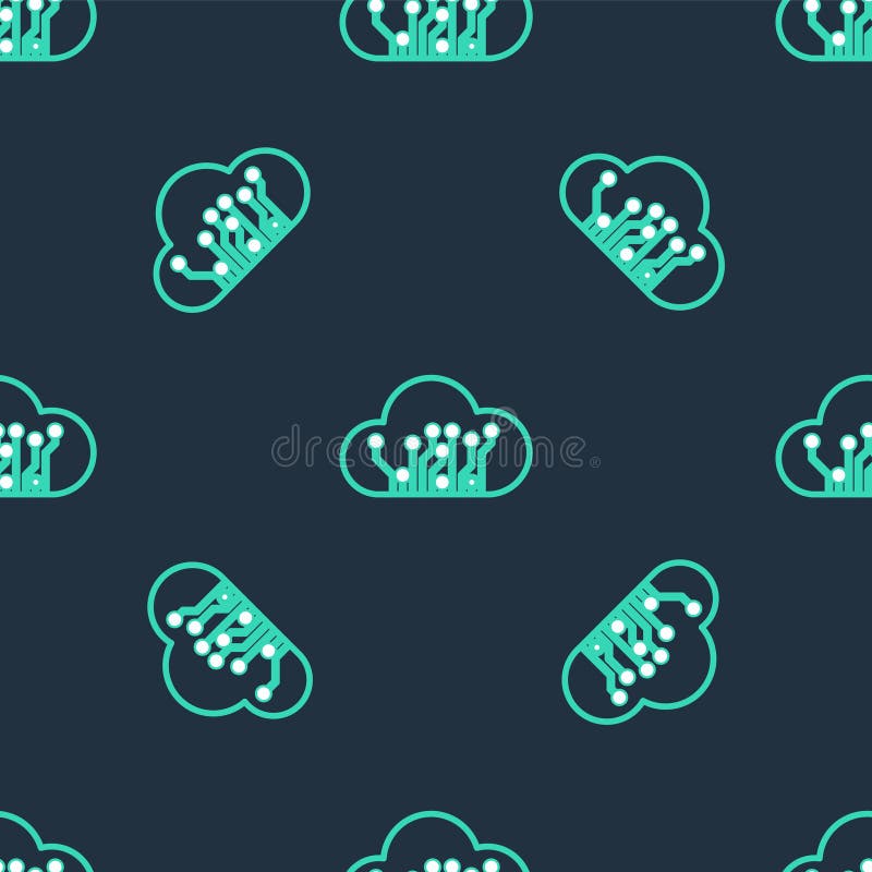 Line Internet of Things Icon Isolated Seamless Pattern on Black ...