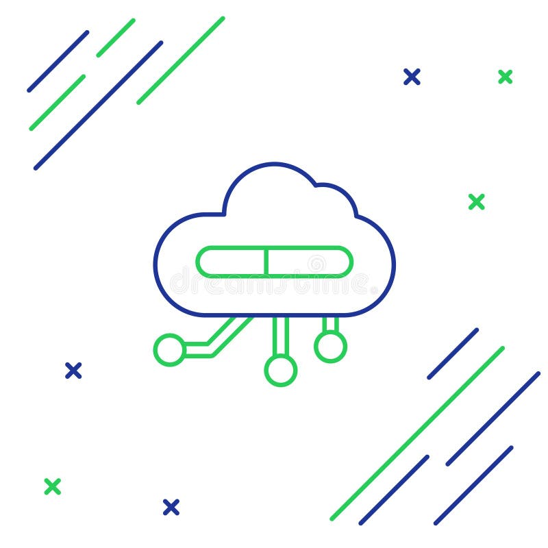 Line Internet of Things Icon Isolated on White Background. Cloud ...