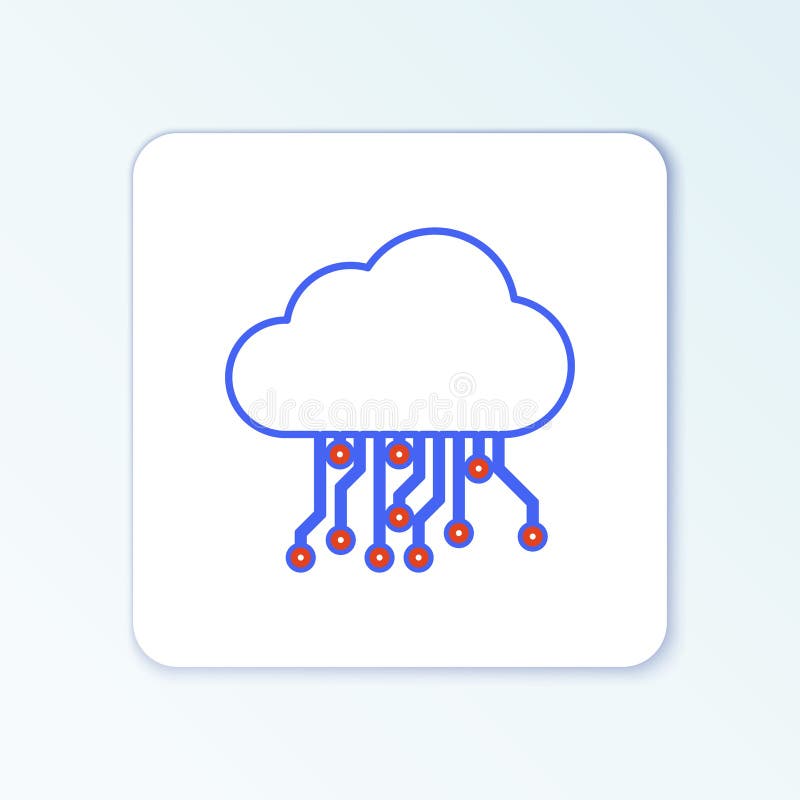 Line Internet of Things Icon Isolated on White Background. Cloud ...