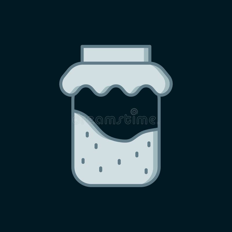 Line Jam Jar Icon Isolated on Black Background. Flat Filled Outline ...