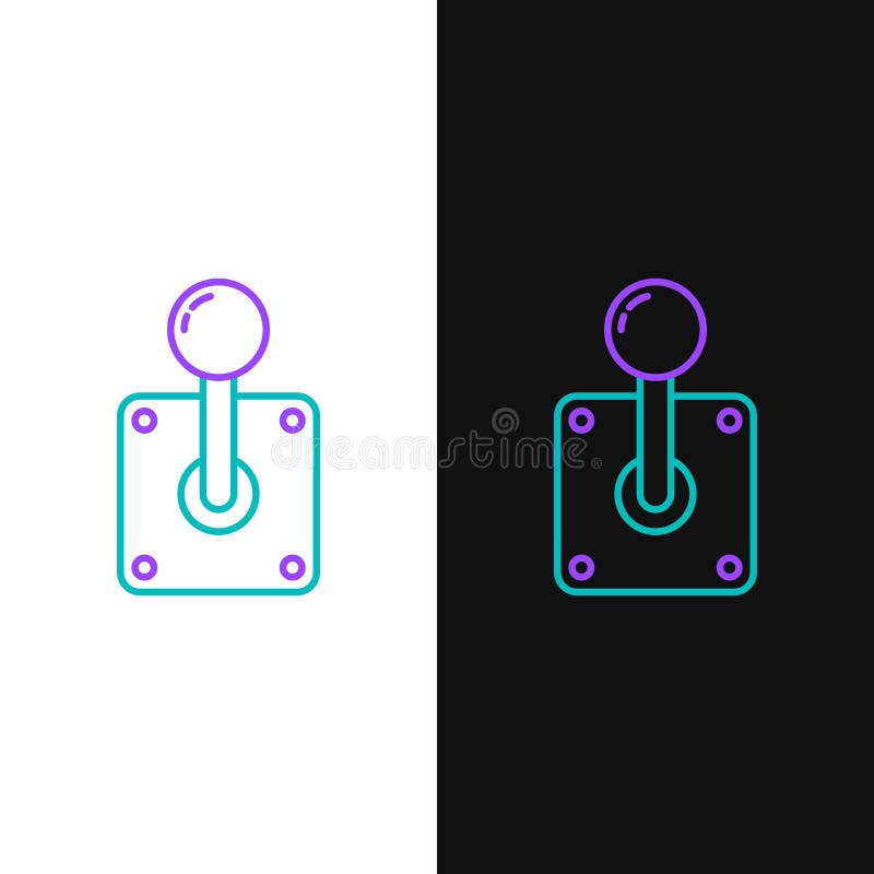 Line Joystick for Arcade Machine Icon Isolated on White and Black ... Line Joystick for Arcade Machine Icon Isolated on White and Black ...