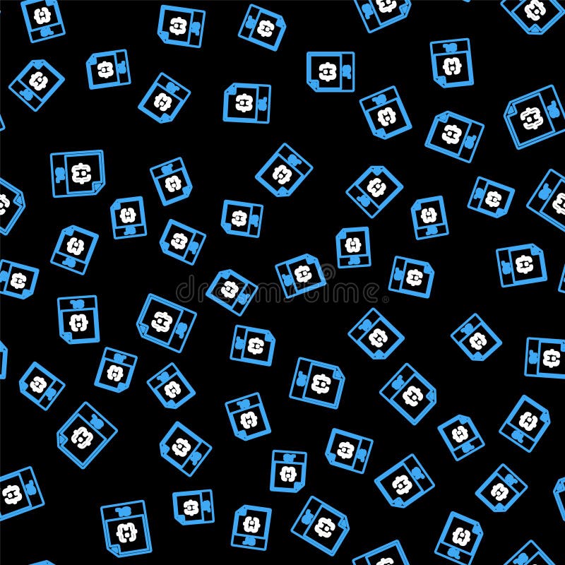 Line Js File Document Download Js Button Icon Isolated Seamless Pattern On Black Background Js