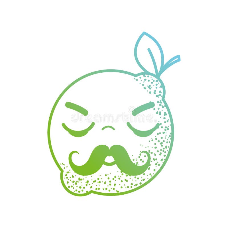 Line Kawaii Cute Angry Lemon Stock Vector - Illustration of face ...