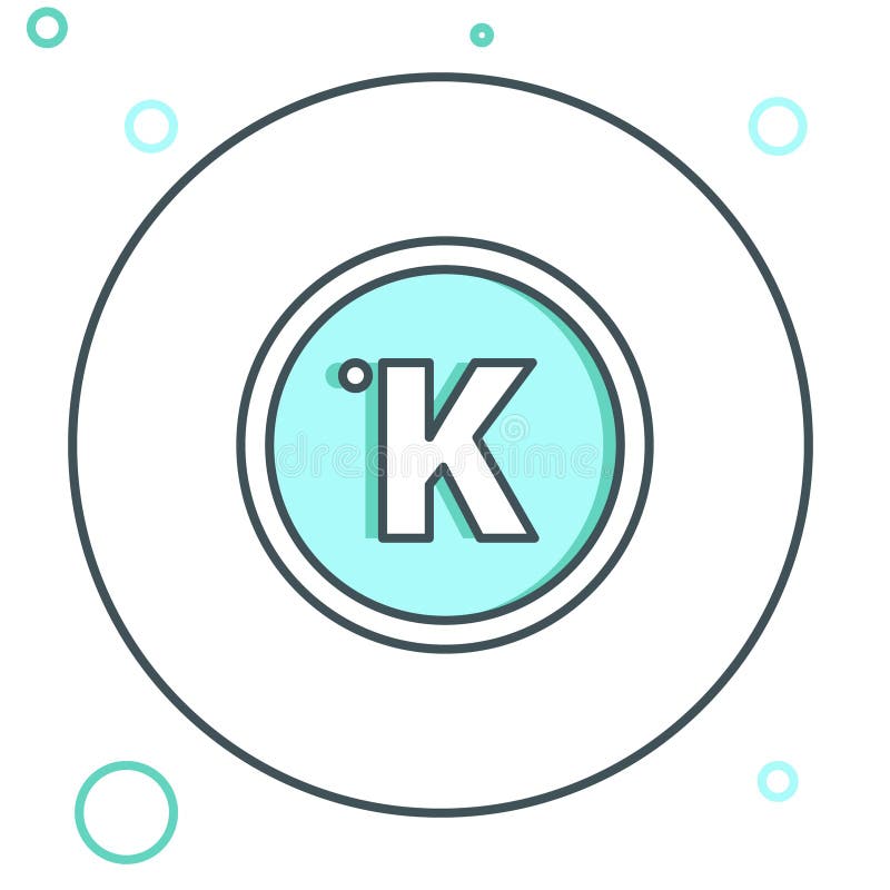 Line Kelvin Icon Isolated on White Background. Colorful Outline Concept ...