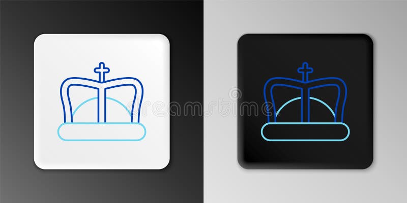 Line King Crown Icon Isolated on Grey Background. Colorful Outline ...