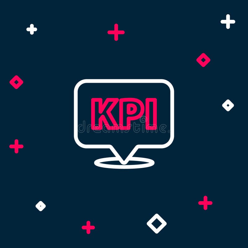 Line KPI - Key Performance Indicator Icon Isolated on Blue Background ...