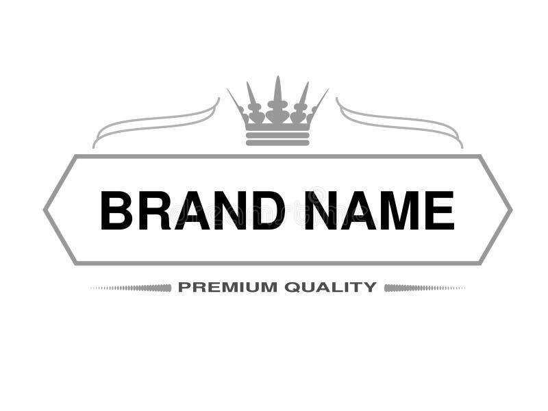 Line Label. Rectangle Frame for Brand Name with Symbol of Crown ...