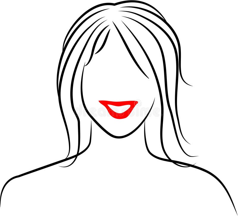 Line Art Lady stock vector. Illustration of white, pretty - 3652937