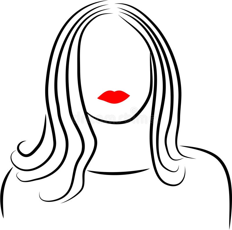 Line Lady stock vector. Illustration of portrait, clipart - 84927