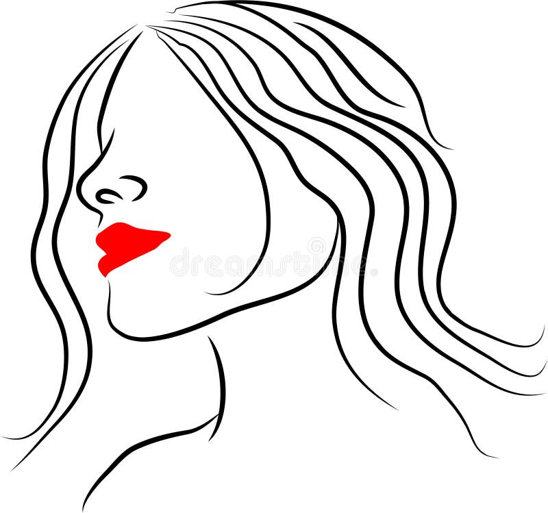 Line Lady stock vector. Illustration of portrait, clipart - 84927