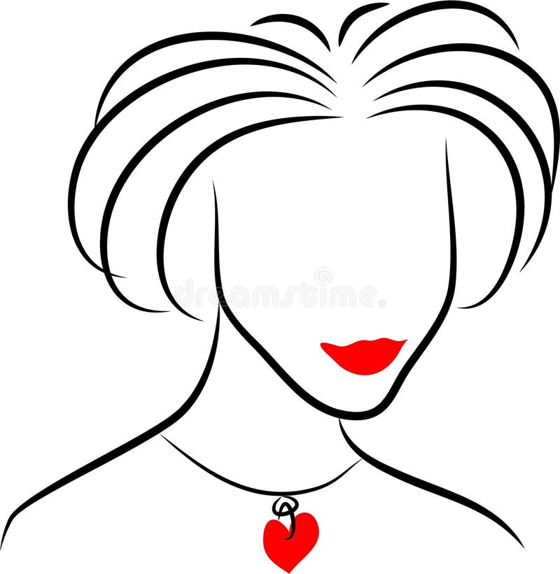 Line Lady stock vector. Illustration of isolated, female - 85065