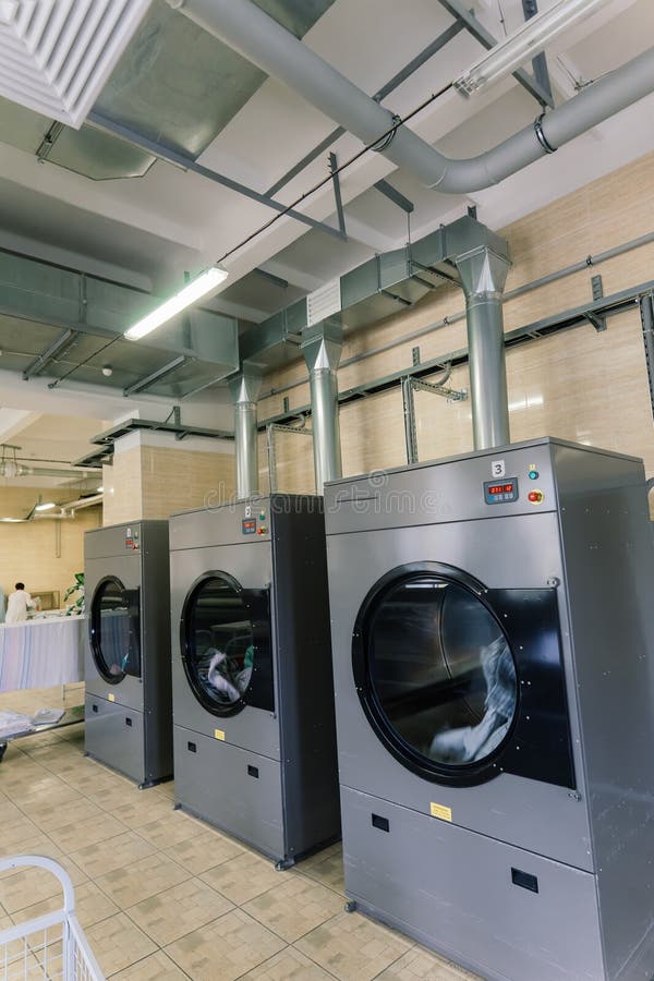 Line of Laundry Machine, Washing Machines. Automate Equipment Stock ...