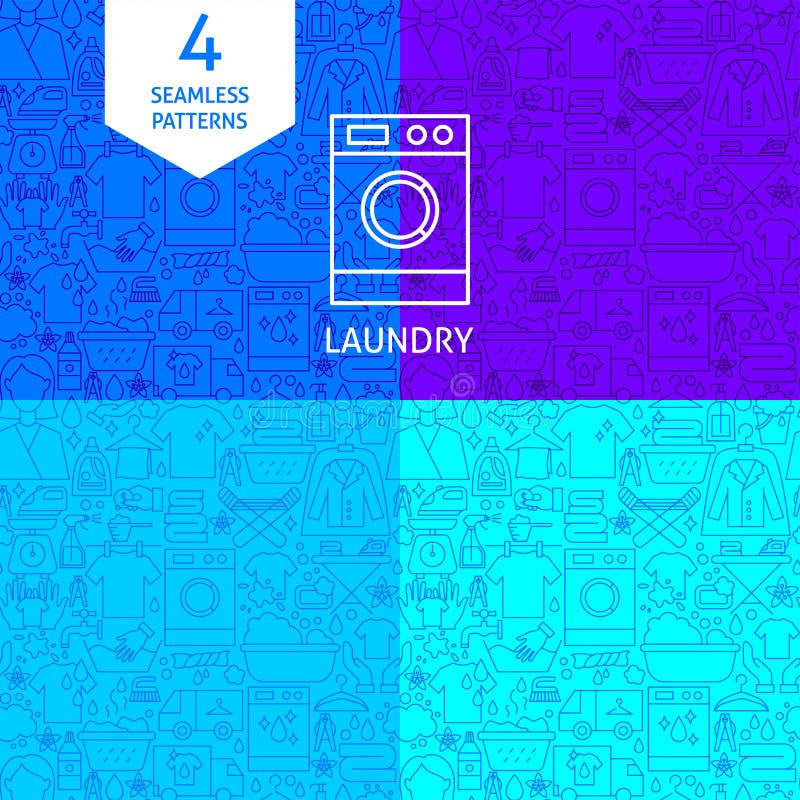 Line Laundry Patterns stock vector. Illustration of hygiene - 213618868