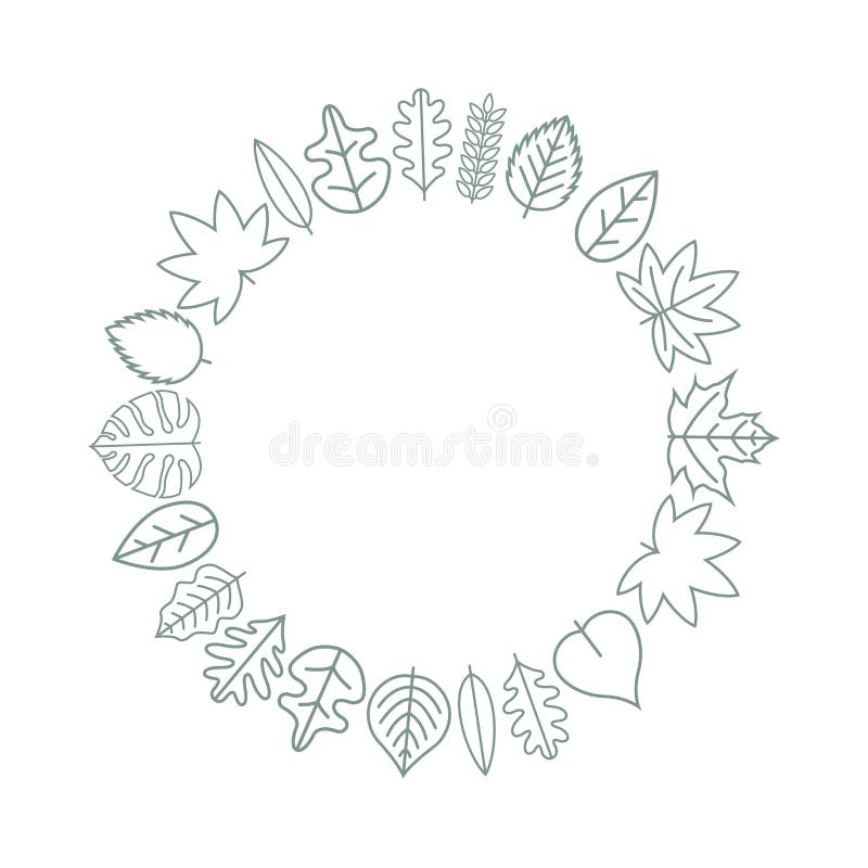 Line Leaf Frame stock vector. Illustration of graphic - 74098294