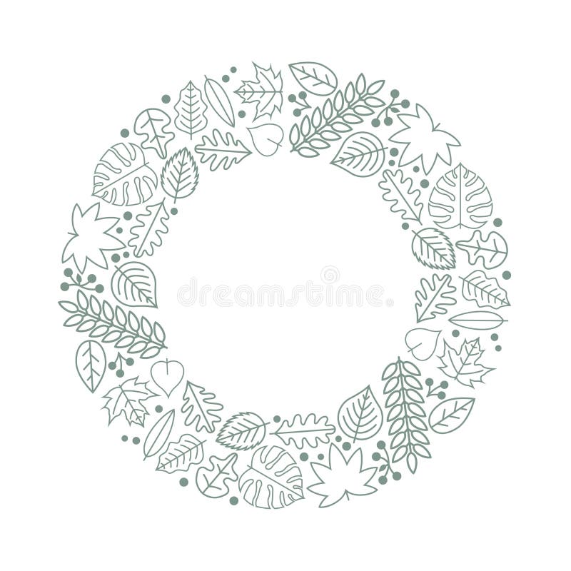 Line Leaf Frame stock vector. Illustration of nature - 74449346