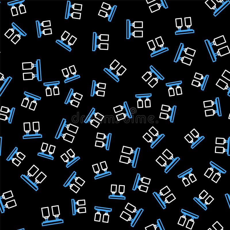 Line Led Track Lights and Lamps with Spotlights Icon Isolated Seamless ...