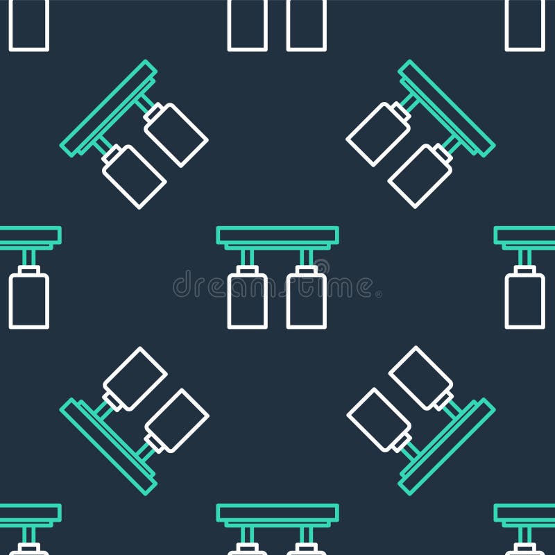 Line Led Track Lights and Lamps with Spotlights Icon Isolated Seamless ...