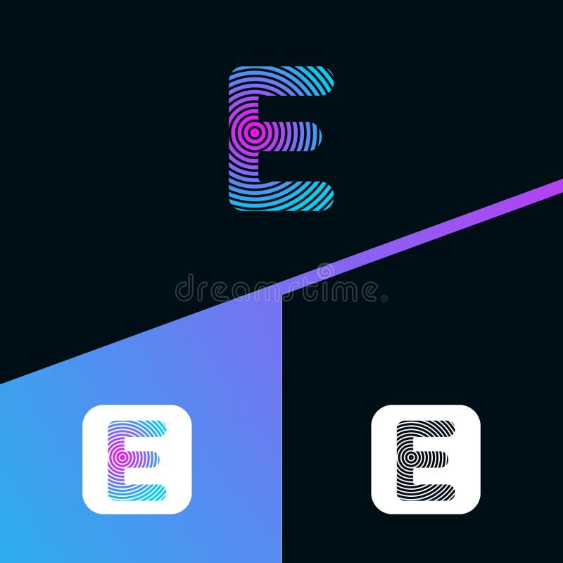 Line Letter E Logotype, Ready Symbol Creative Finger Print Stock Vector ...
