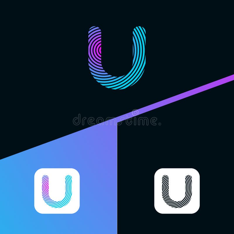 Line Letter U Logotype, Ready Symbol Creative Finger Print Stock Vector ...