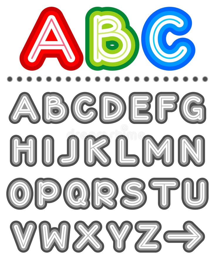 Dashed line alphabet set stock vector. Illustration of eps10 - 44803058