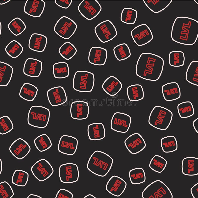 Line Level Game Icon Isolated Seamless Pattern on Black Background ...