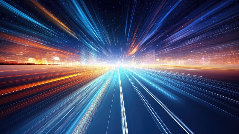 Line light trails burst stock illustration. Illustration of highway ...
