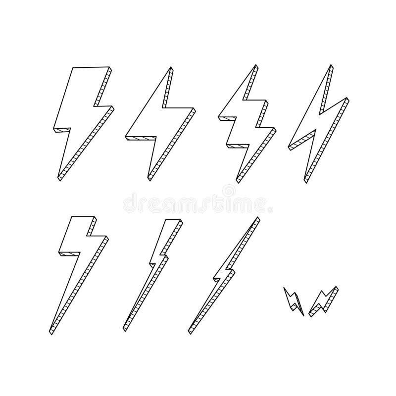 Line Lightening Thunderbolt Illustration Vector Icon Electric Spark ...