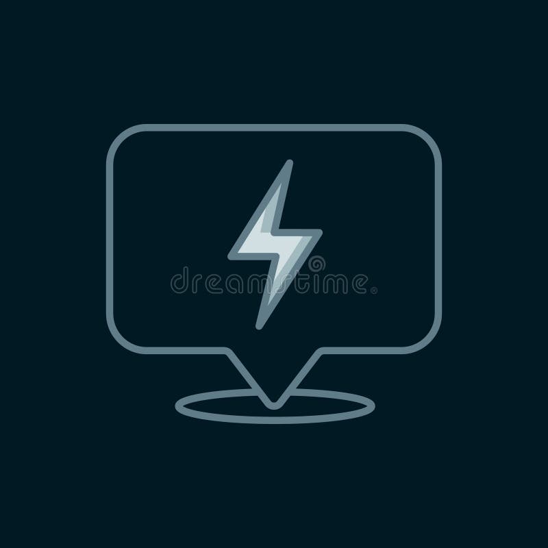 Line Lightning Bolt Icon Isolated on Black Background. Flash Icon ...