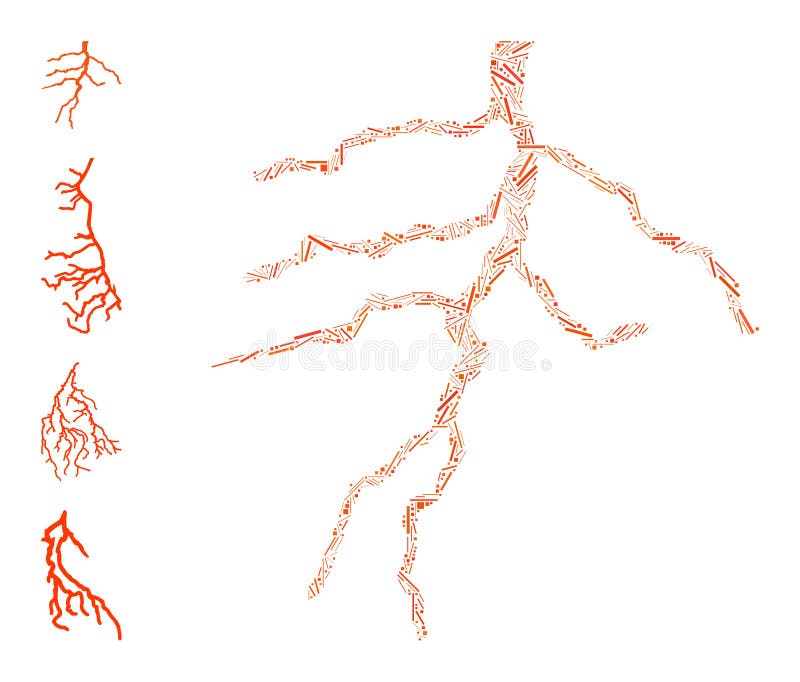 Line Lightning Icon Vector Mosaic Stock Vector - Illustration of linear ...