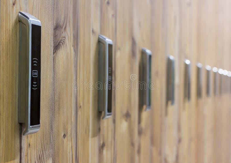 Line Lockers with Numbers and Locks in the Locker Room Stock Image ...