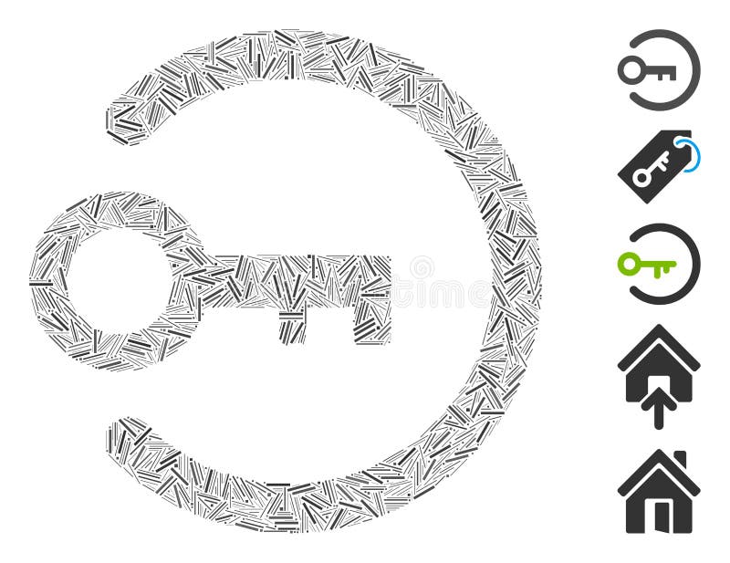 Line Login Key Icon Vector Collage Stock Illustration - Illustration of ...